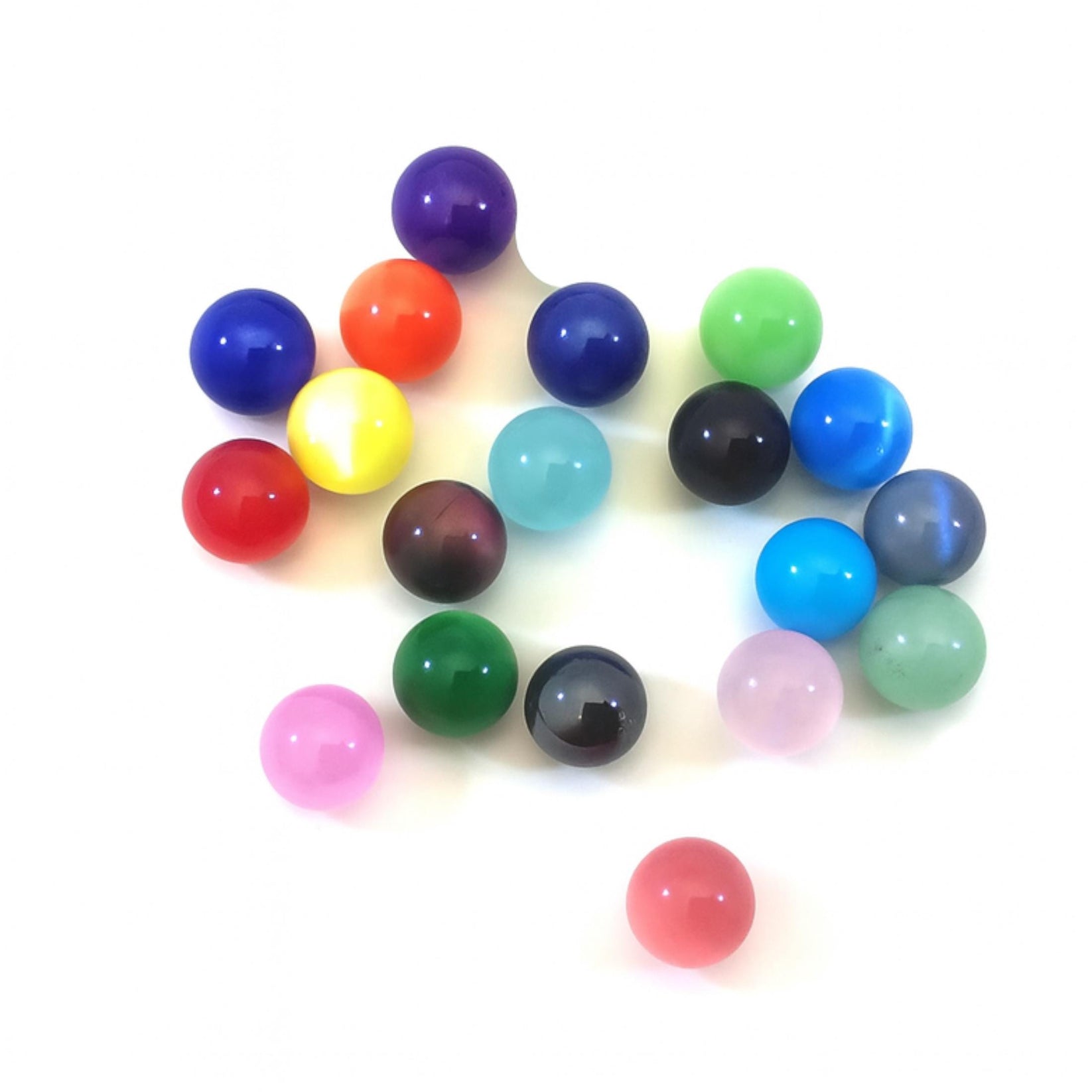 8mm Undrilled Multicolor Cat's Eye Beads | Synthetic Glass Beads | 20p ...