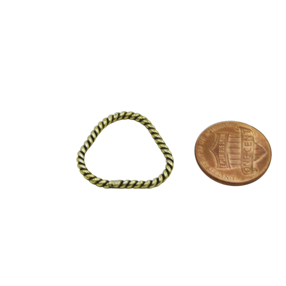 Oxidized Gold Finish Open Twisted Wire Abstract Trefoil Shaped Plated ...